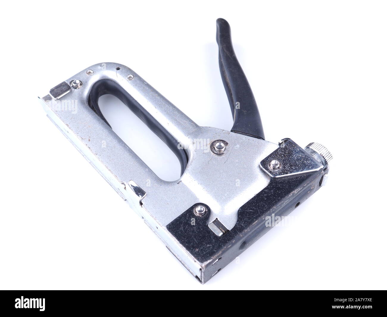 construction stapler on a white background Stock Photo - Alamy