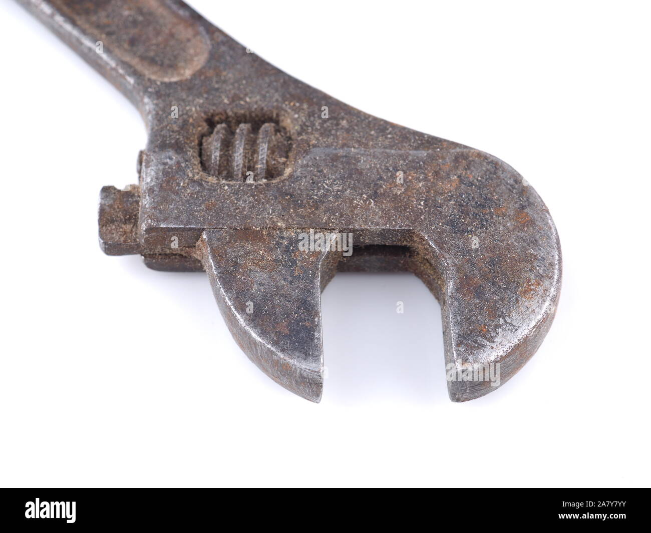 adjustable spanner on a white background Stock Photo - Alamy
