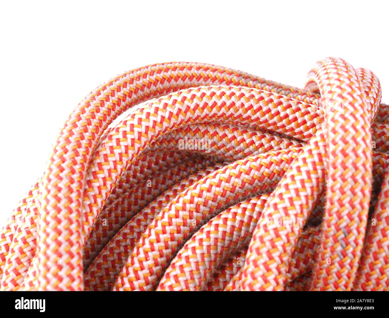 climbing rope on white background Stock Photo - Alamy