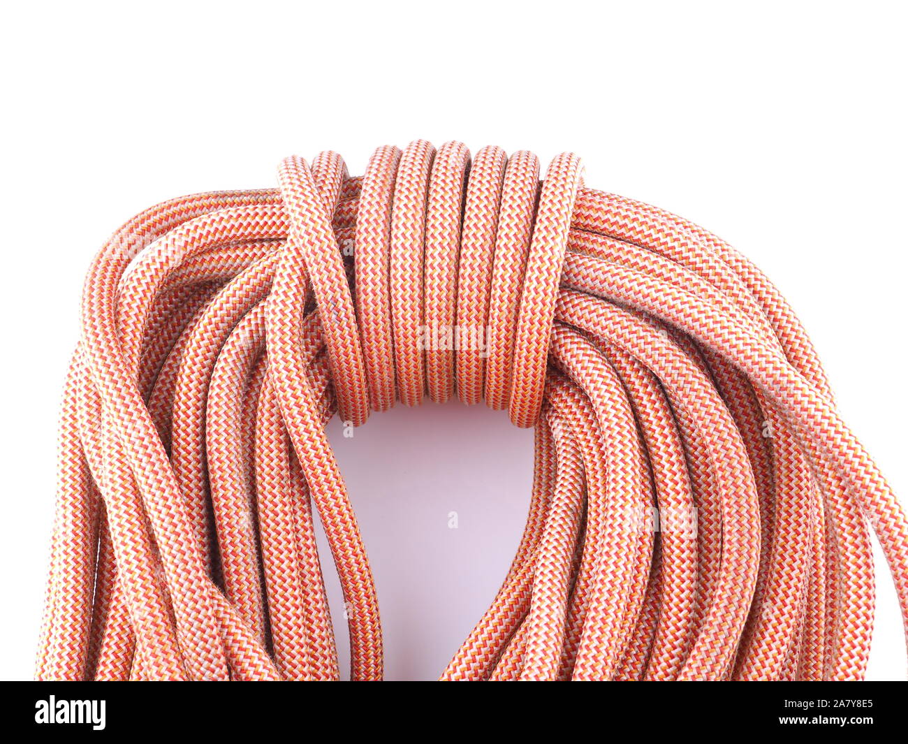 climbing rope on white background Stock Photo - Alamy