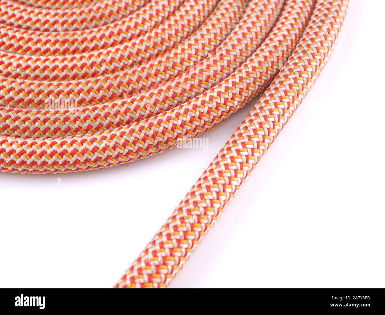 climbing rope on white background Stock Photo - Alamy