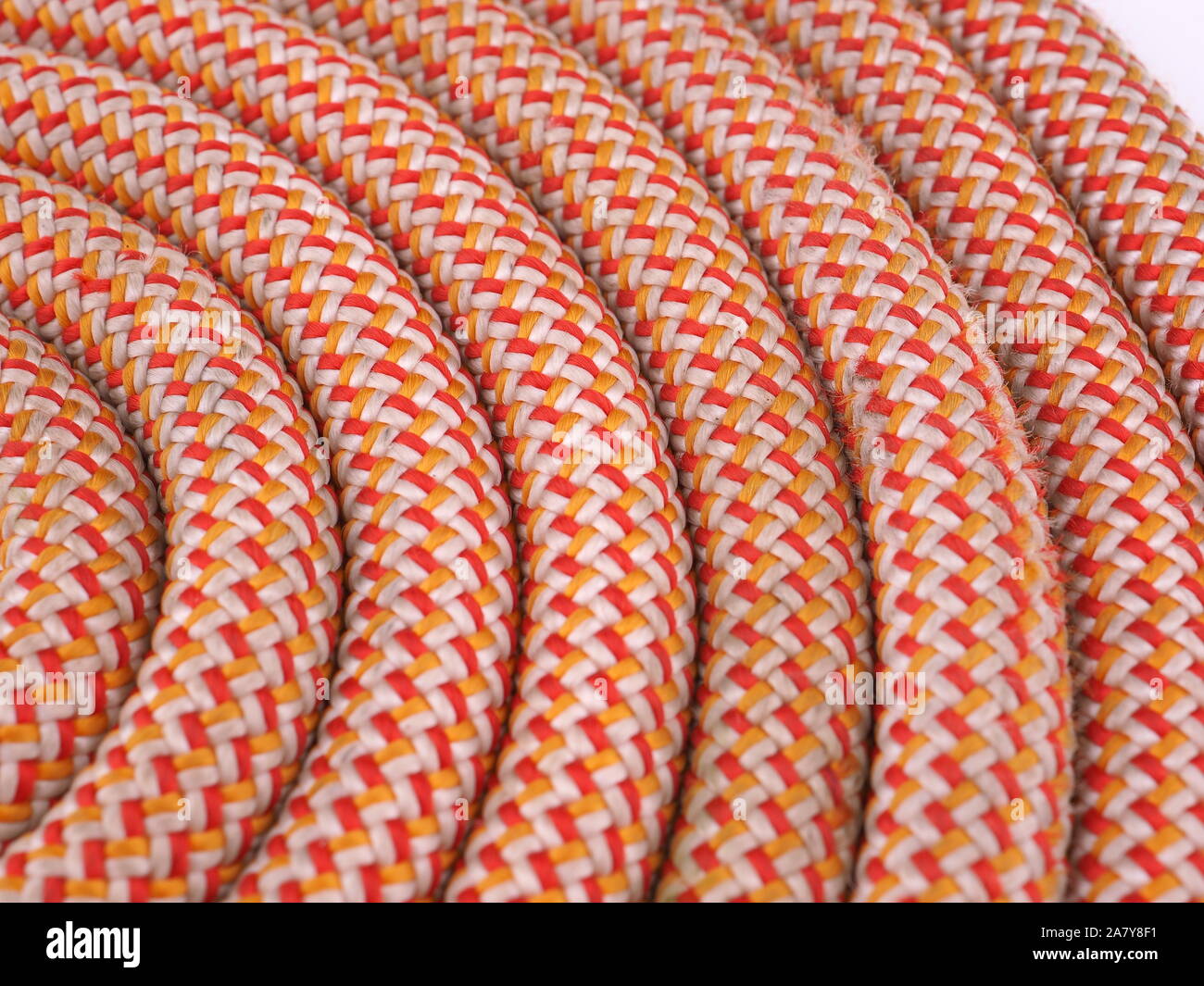climbing rope on white background Stock Photo - Alamy