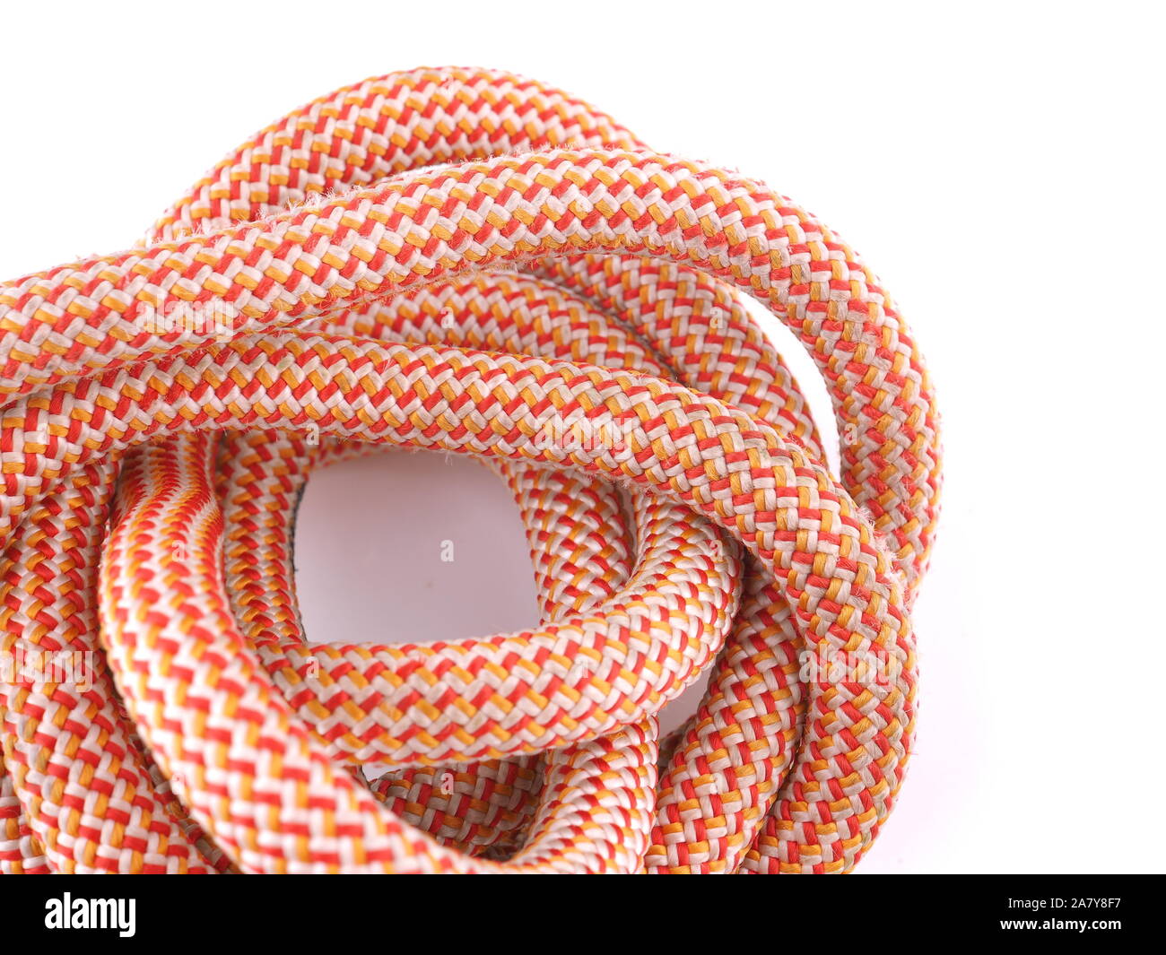 climbing rope on white background Stock Photo - Alamy