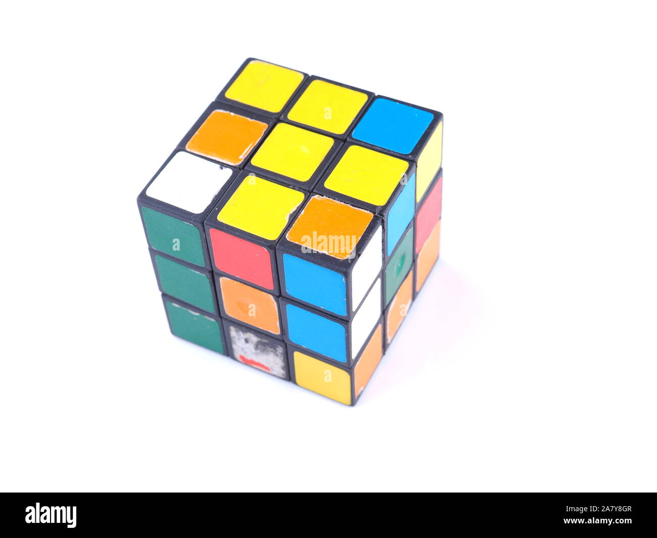 rubik's cube on a white background Stock Photo - Alamy