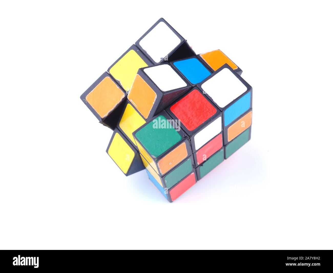 rubik's cube on a white background Stock Photo - Alamy