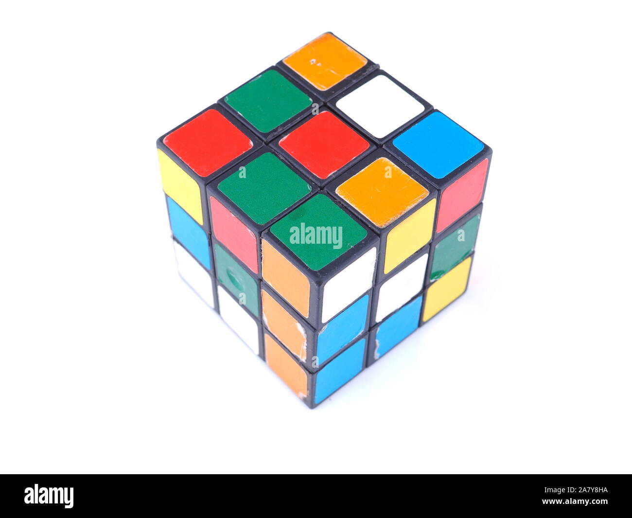 rubik's cube on a white background Stock Photo - Alamy