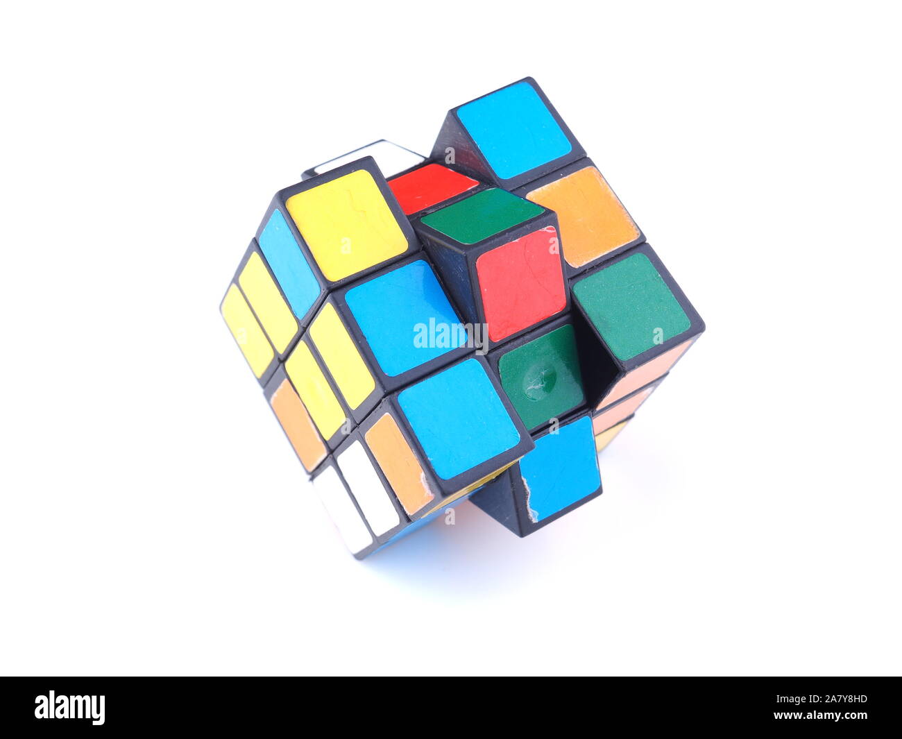 rubik's cube on a white background Stock Photo - Alamy