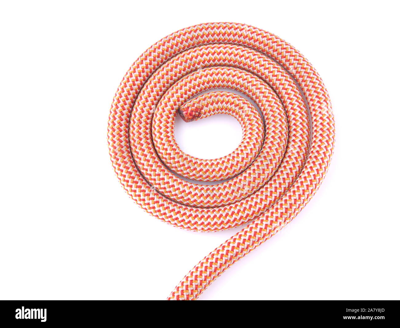 climbing rope on white background Stock Photo - Alamy