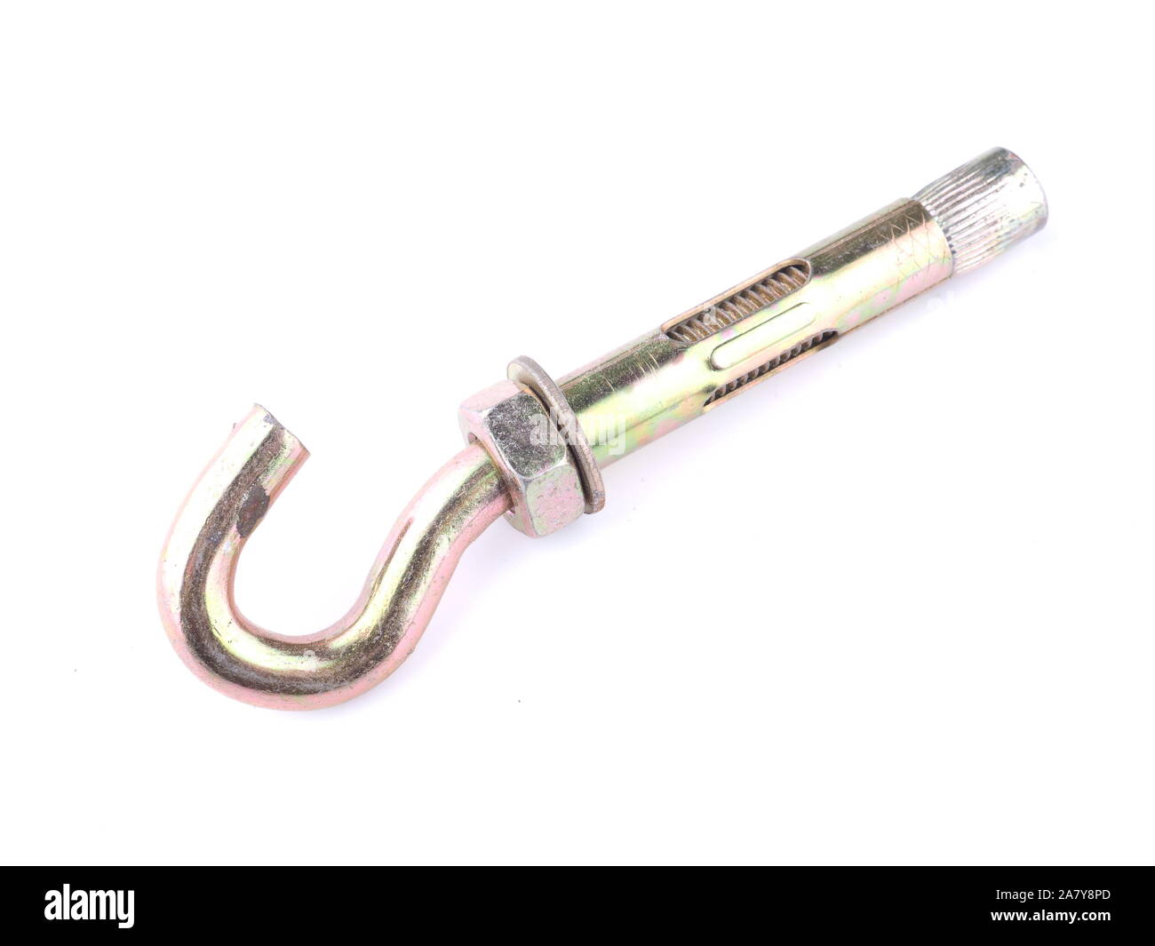construction anchor with hook on a white background Stock Photo - Alamy