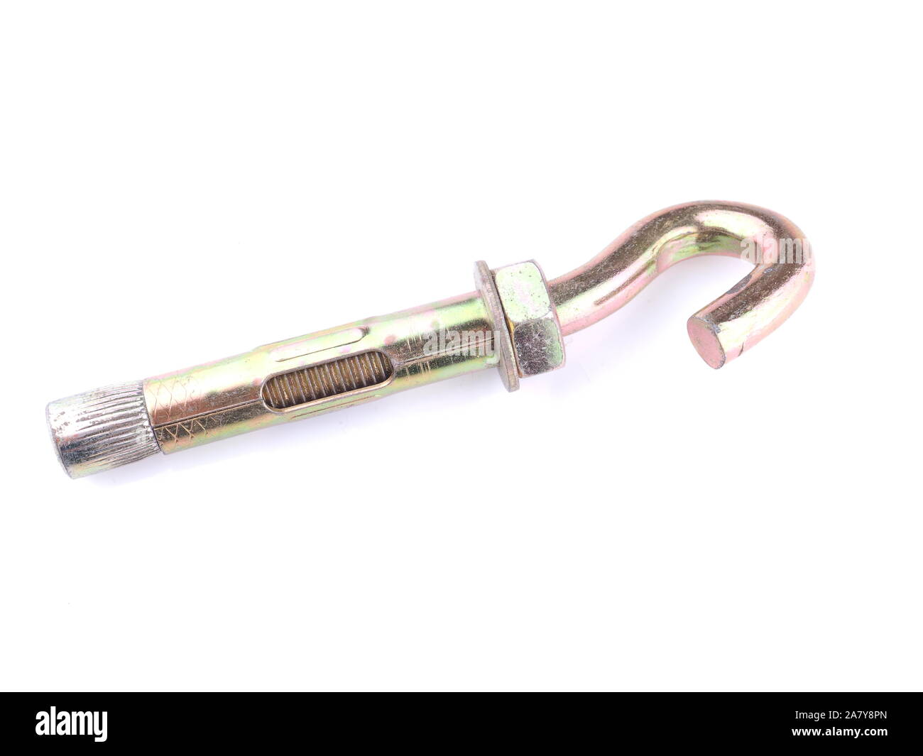 construction anchor with hook on a white background Stock Photo - Alamy