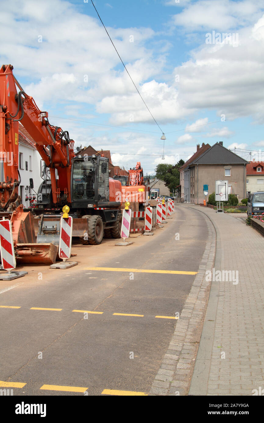 construction work on a street Stock Photo - Alamy