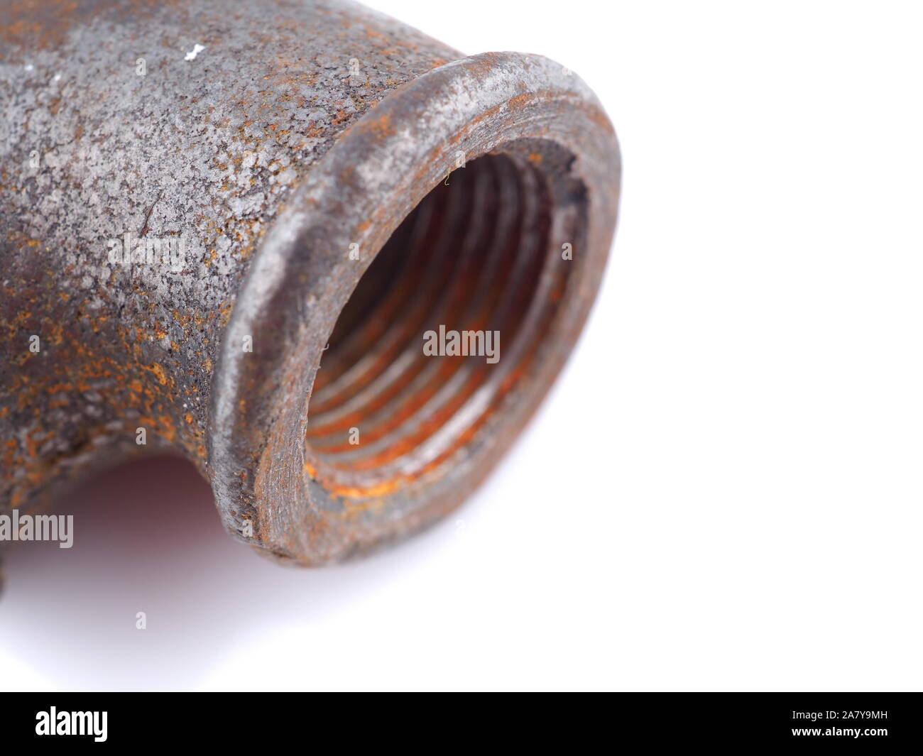 rusty pipe on a white background Stock Photo - Alamy