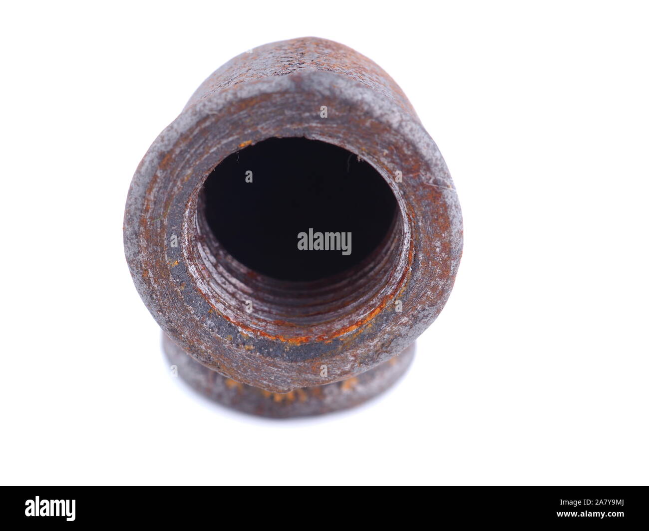 rusty pipe on a white background Stock Photo - Alamy