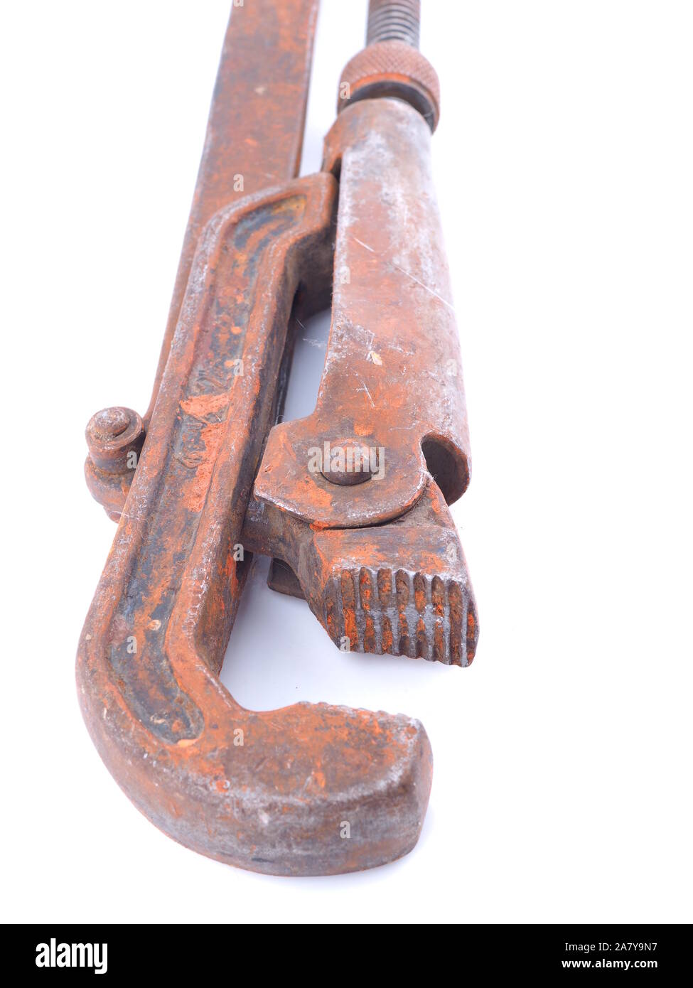 rusty wrench on white background Stock Photo - Alamy
