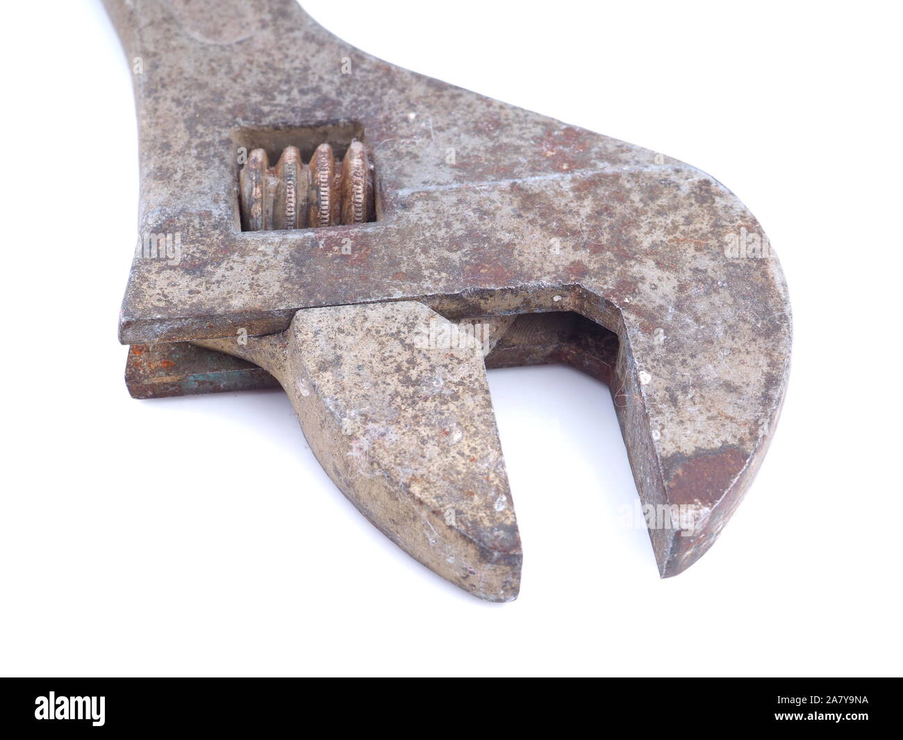 rusty wrench on white background Stock Photo - Alamy