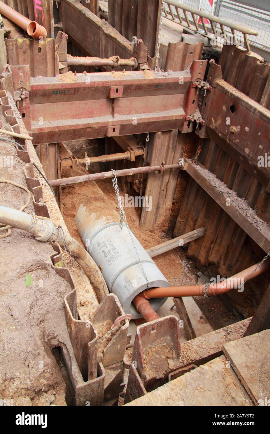 construction work on a street Stock Photo - Alamy