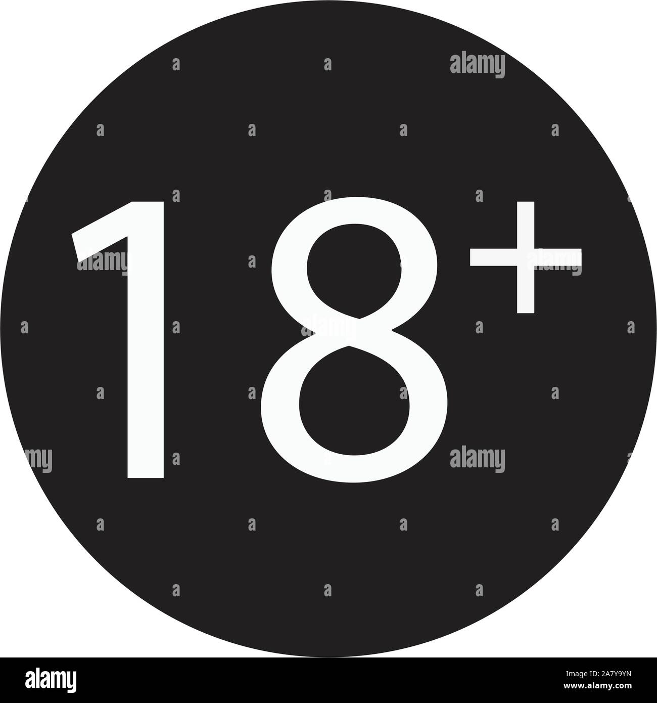 18 years old sign. Adults content only icon. flat style. 18 years old ...
