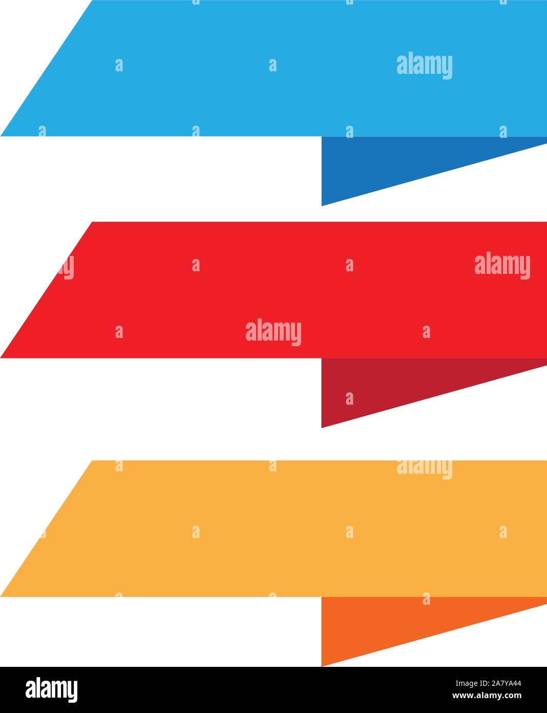 three ribbon banner on white background. three ribbon banner sign Stock ...