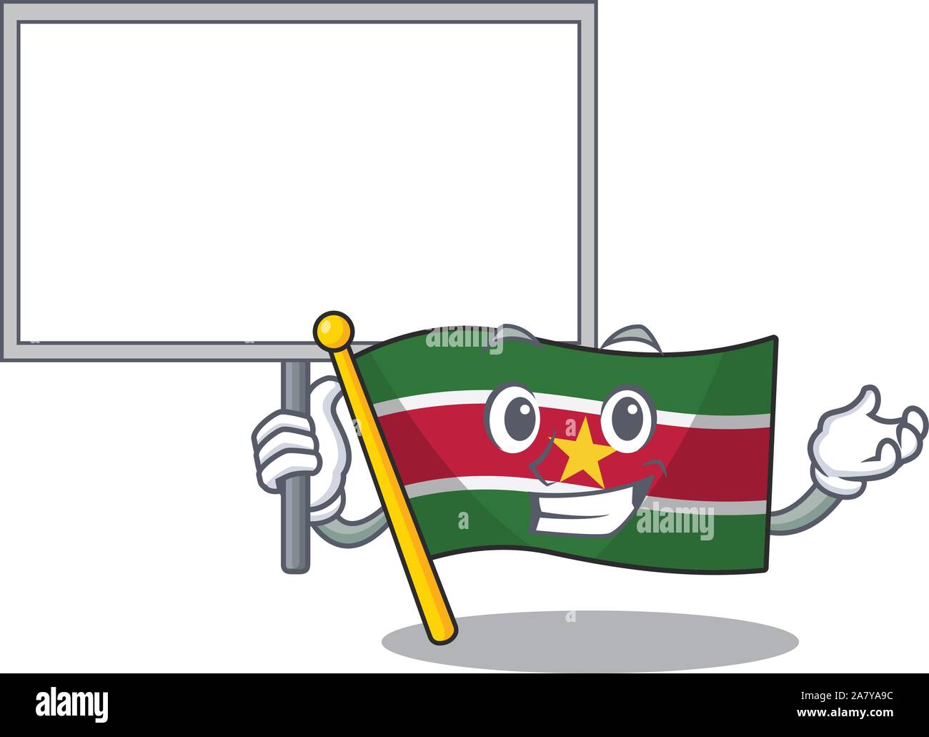 bring board happy flag suriname with the cartoon Stock Vector Image ...