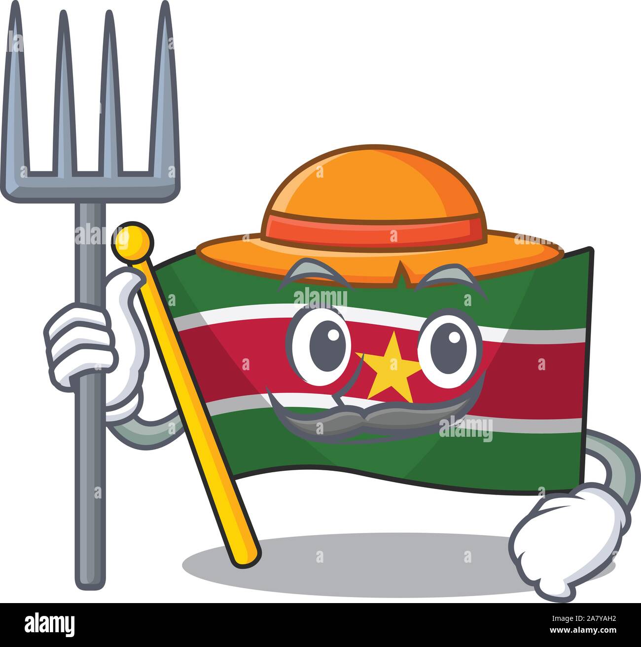 farmer happy flag suriname with the cartoon Stock Vector Image & Art ...