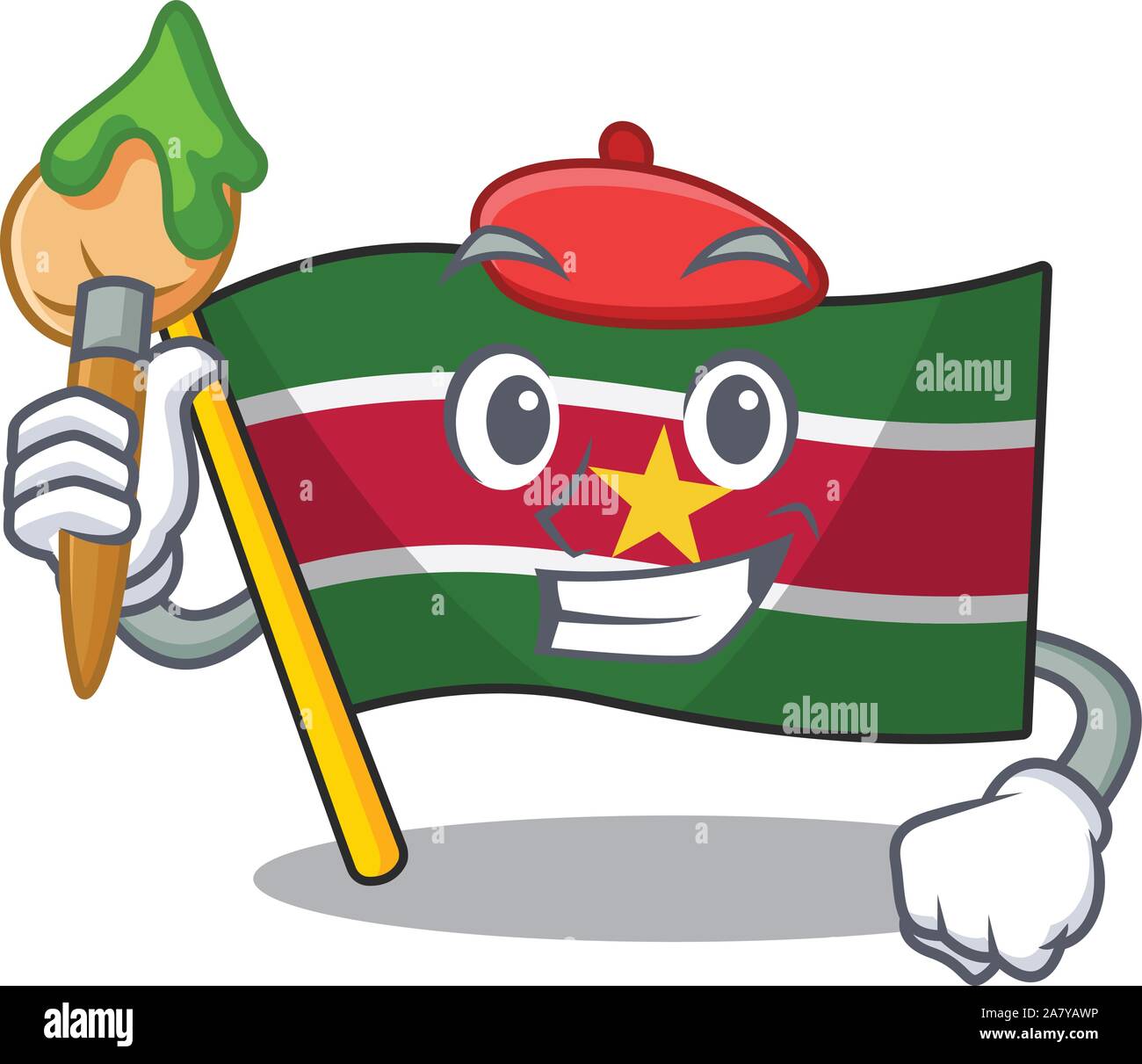 painter happy flag suriname with the cartoon Stock Vector Image & Art ...