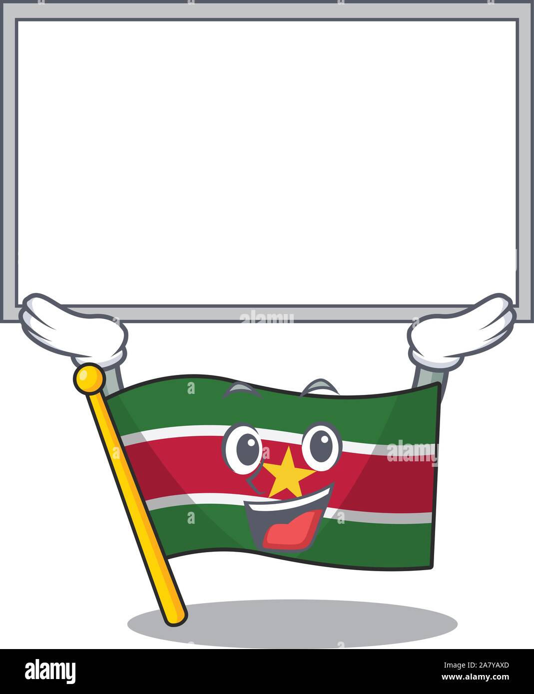 happy flag suriname up board with the cartoon Stock Vector Image & Art ...