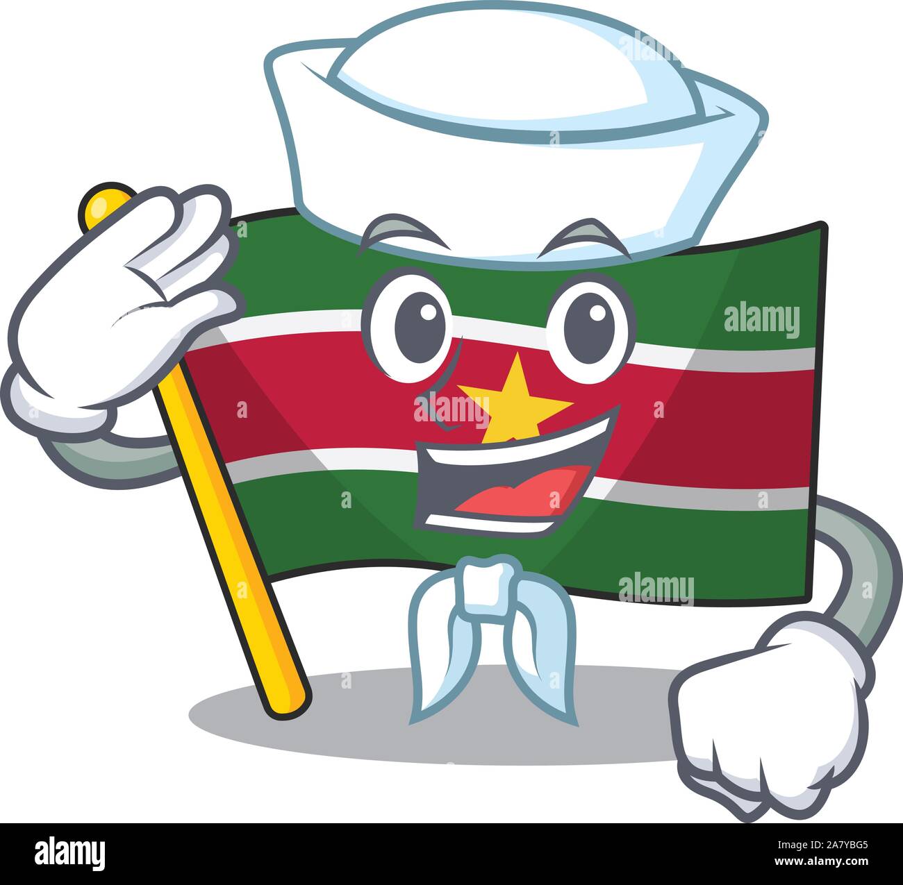 happy flag suriname with the sailor cartoon Stock Vector Image & Art ...