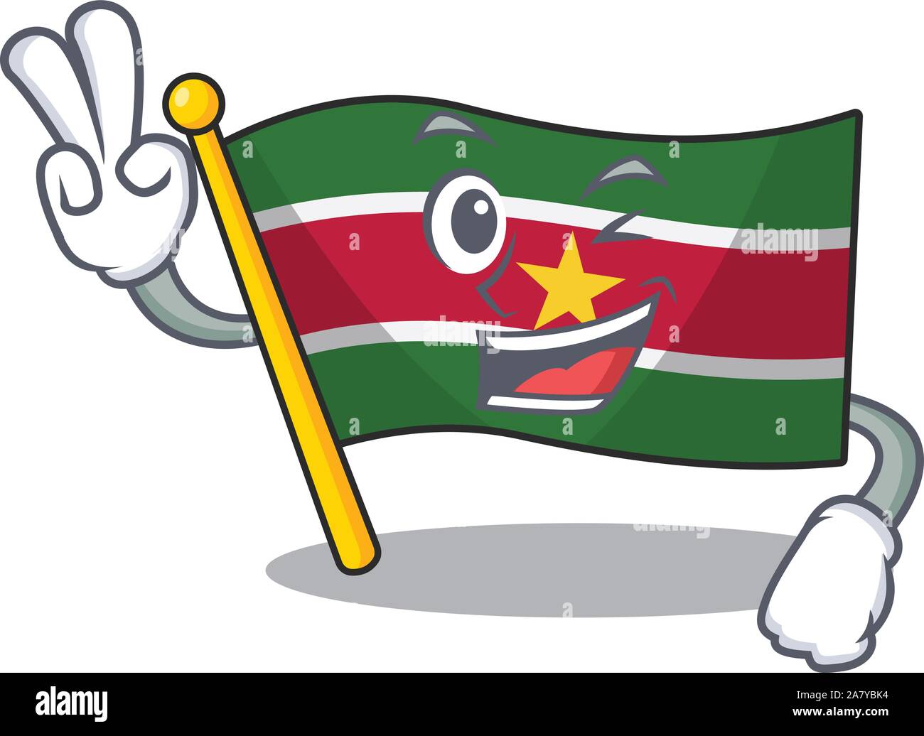 flag suriname character with cartoon shape two finger Stock Vector ...