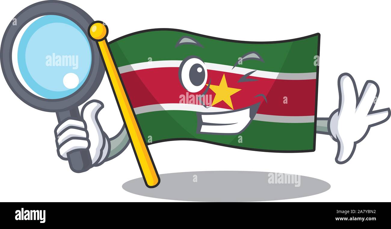 flag suriname detective character with cartoon shape Stock Vector Image ...
