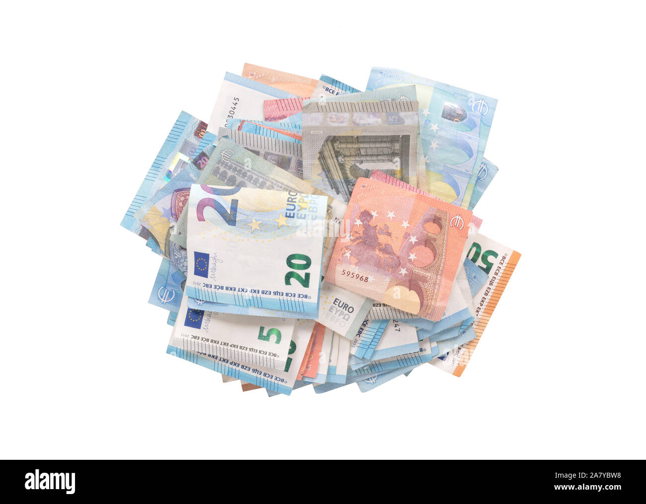 Stack of euro banknotes, isolated on white Stock Photo - Alamy