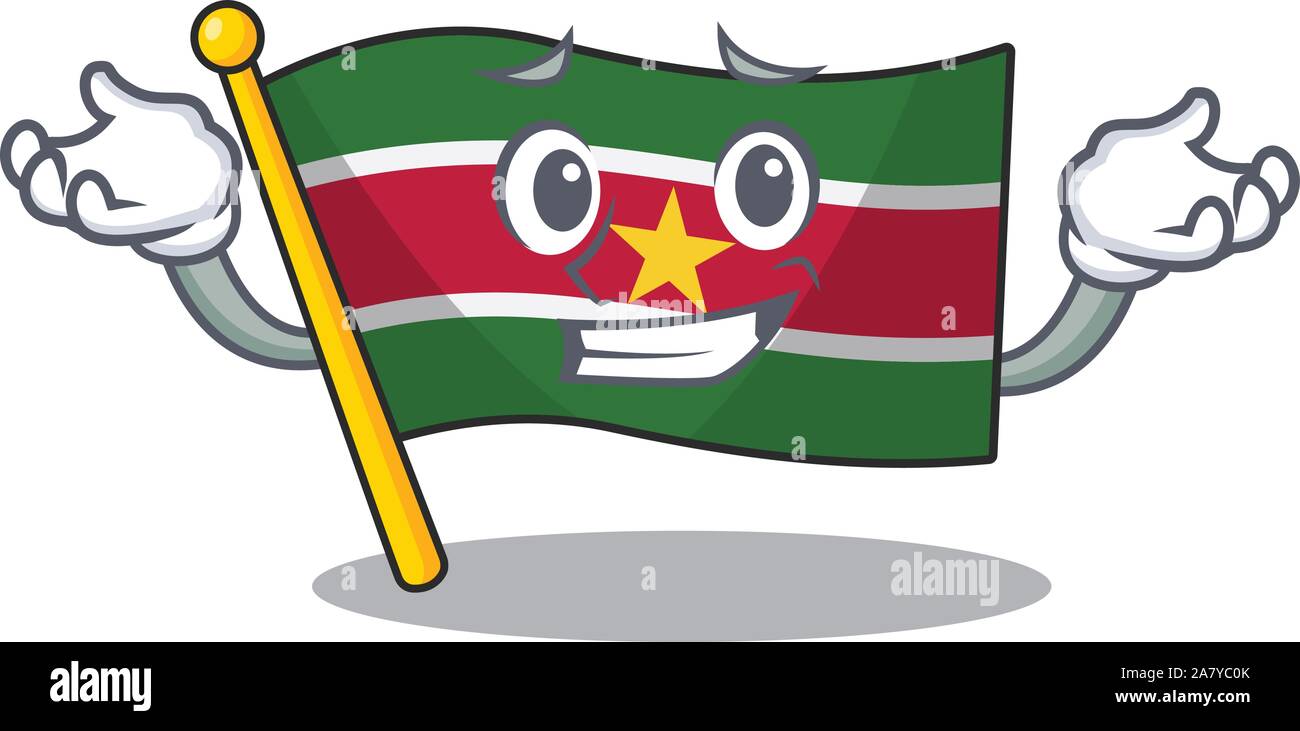 flag suriname character with cartoon shape grinning Stock Vector Image ...