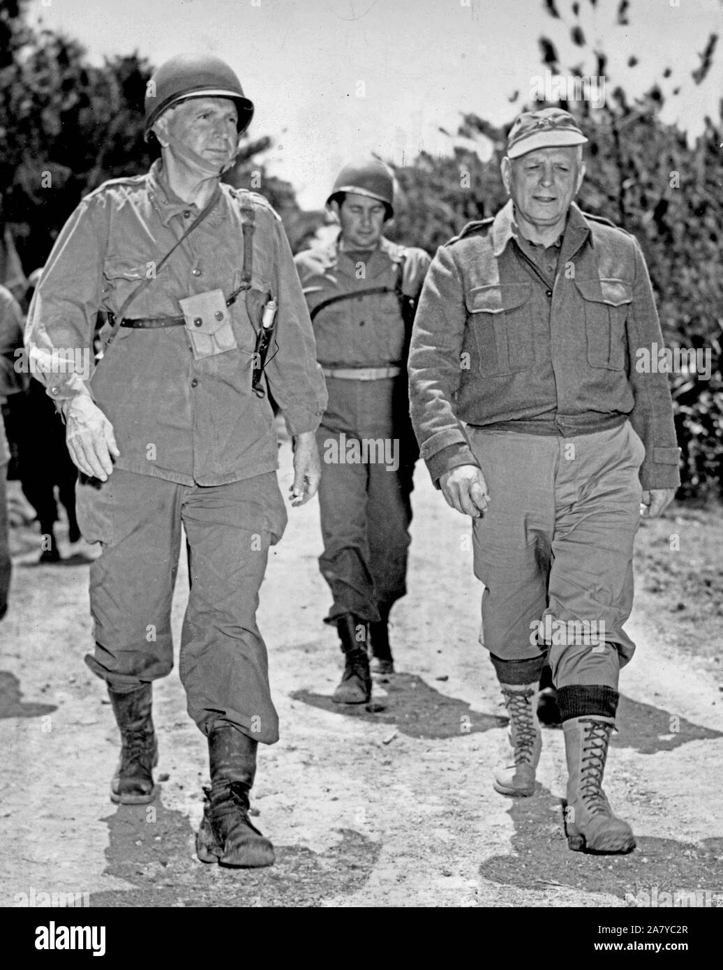 Lt. Gen Simon Bolivar Buckner (left) commanding general of the tenth ...