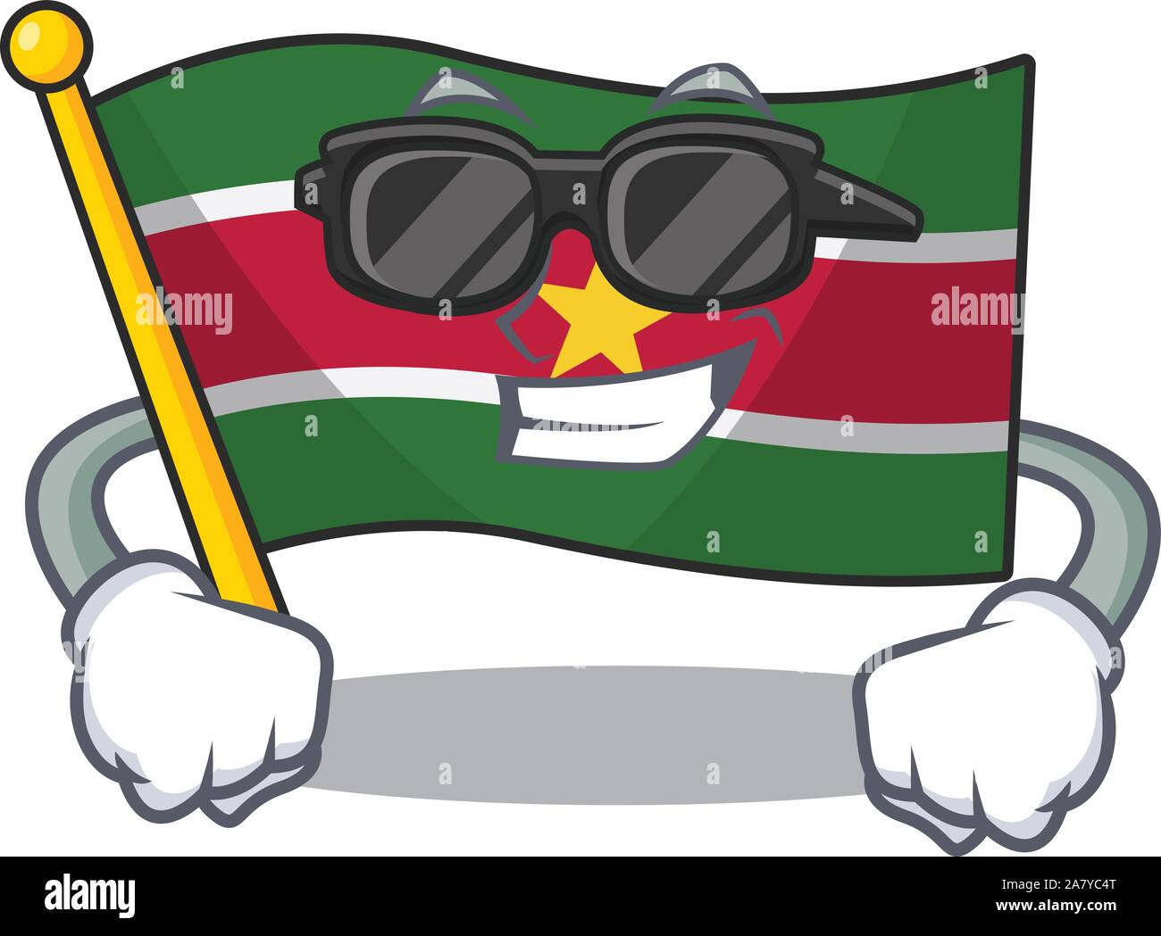 super cool flag suriname character with cartoon shape Stock Vector ...