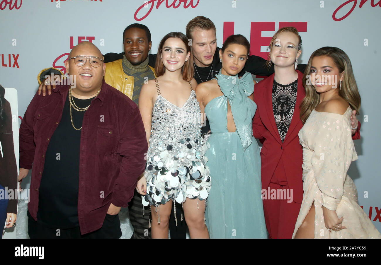 Los Angeles, CA. 4th Nov, 2019. Jacob Batalon, Shameik Moore, Kiernan ...