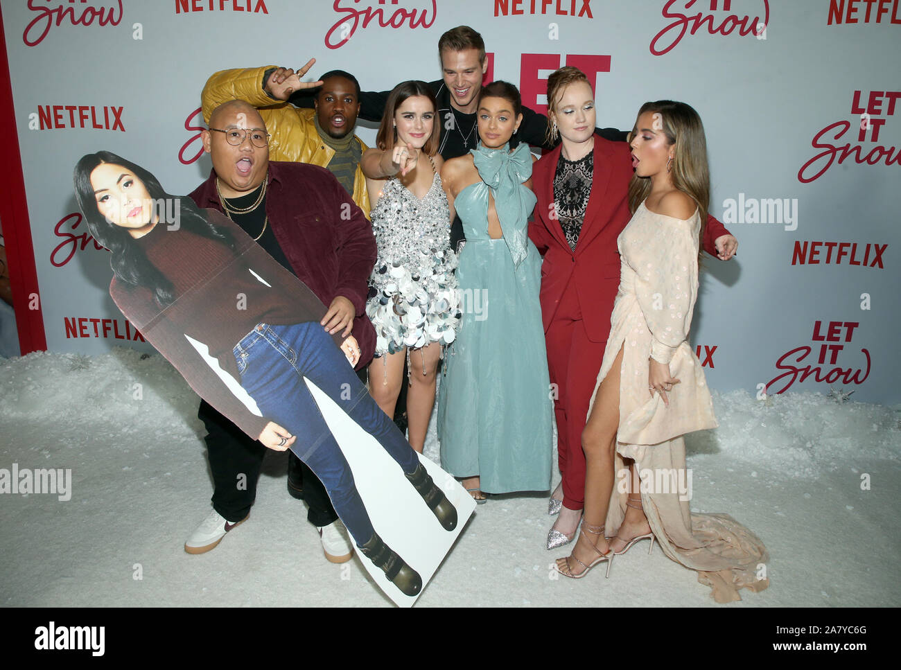 Los Angeles, CA. 4th Nov, 2019. Jacob Batalon, Shameik Moore, Kiernan ...