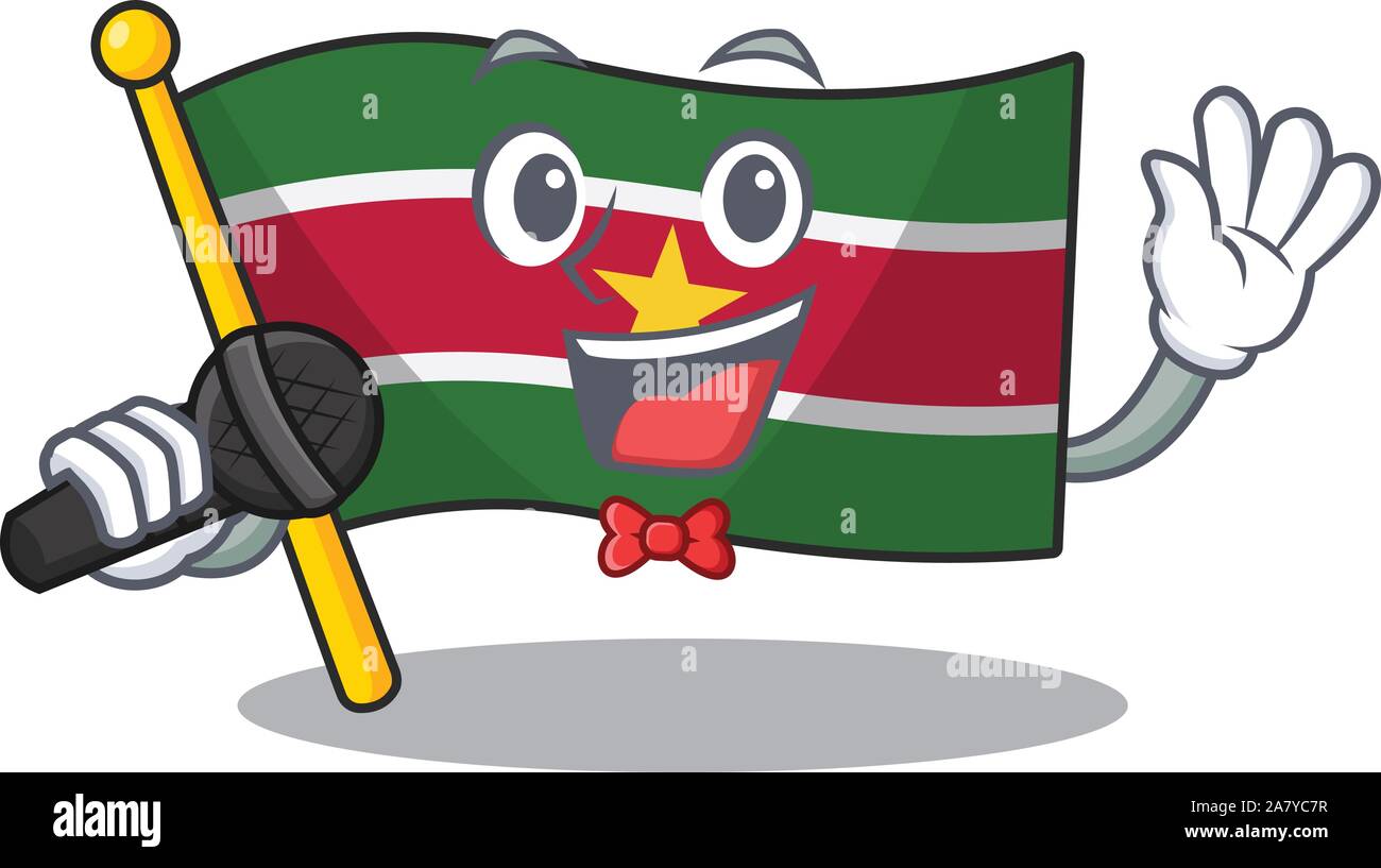 flag suriname isolated in the mascot singing Stock Vector Image & Art ...