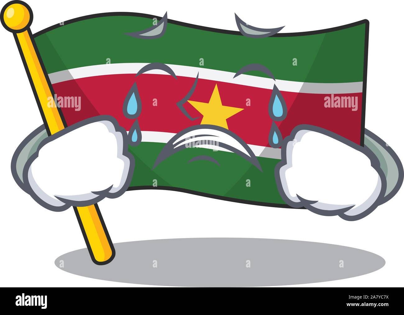 flag suriname isolated in the mascot crying Stock Vector Image & Art ...