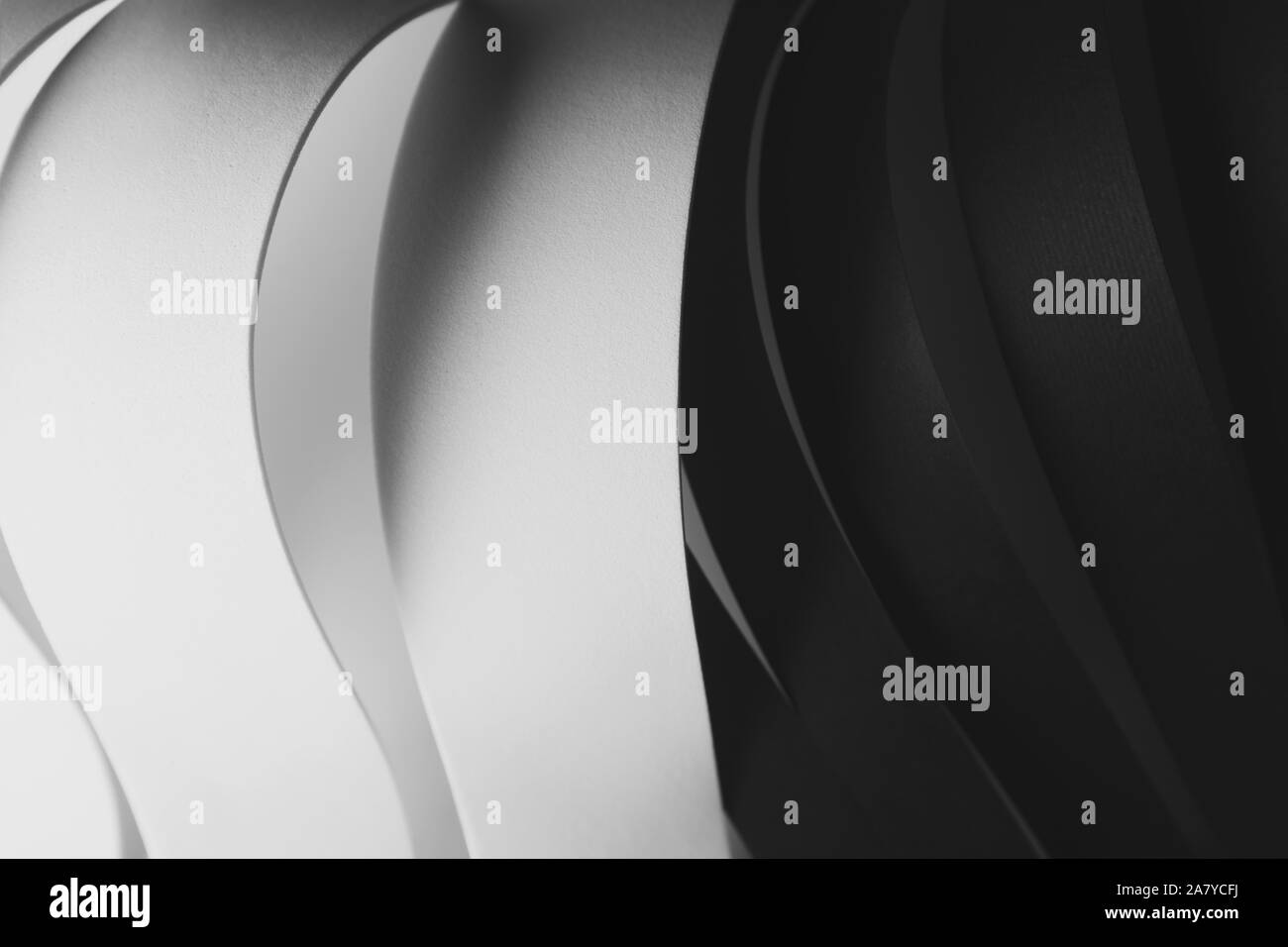 Black and White curved elements, abstract background Stock Photo - Alamy