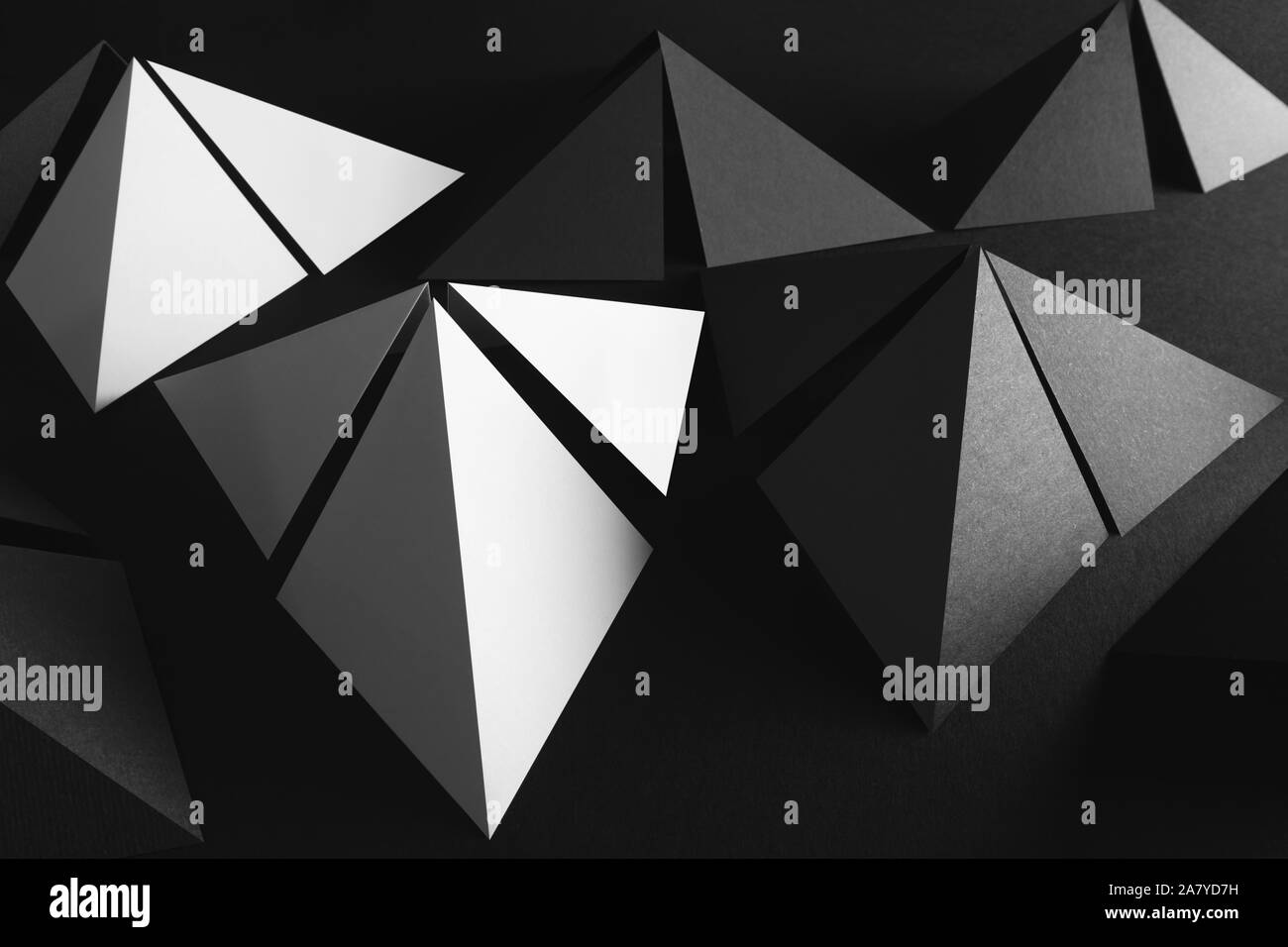 Triangular Geometric shapes of paper for dark background, abstract ...