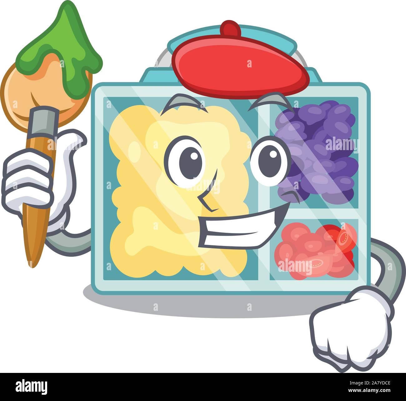 lunch box cartoon with the character painter Stock Vector Image & Art ...