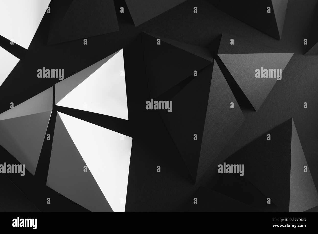 Futuristic pyramids in black and white, abstract Stock Photo - Alamy