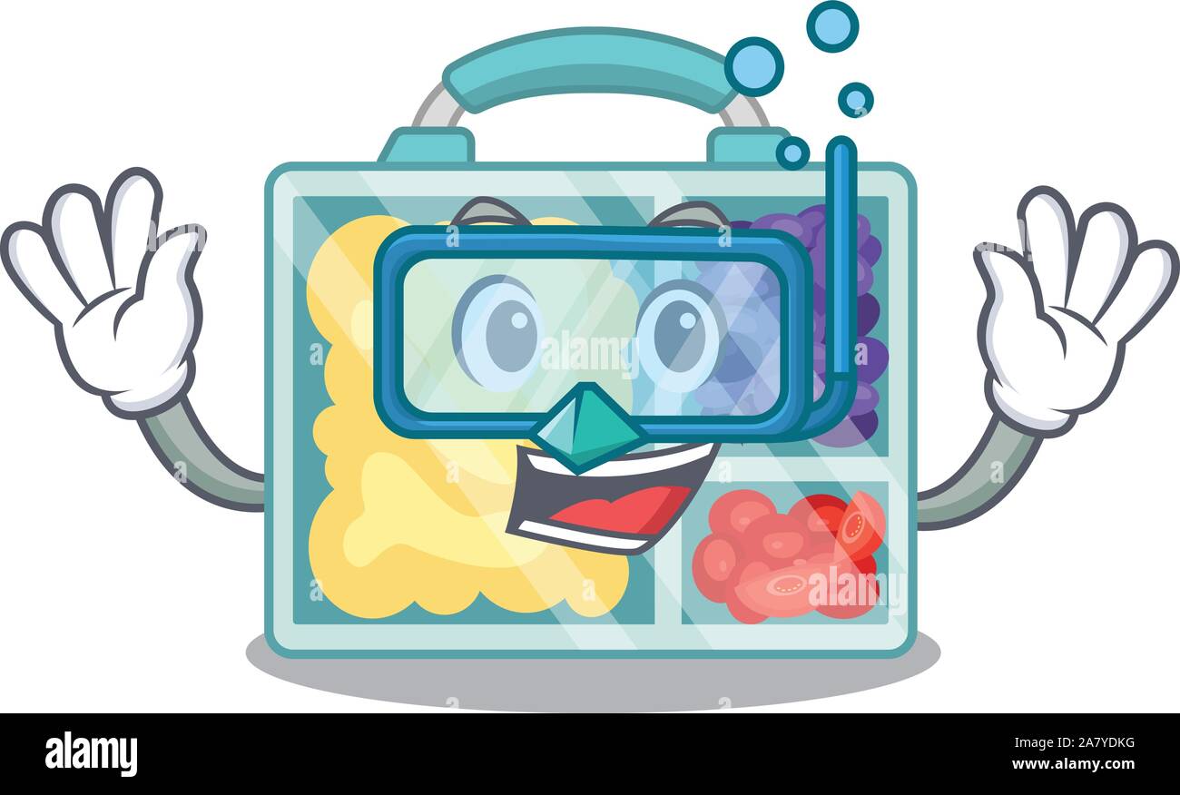 lunch box isolated with diving the mascot Stock Vector Image & Art - Alamy