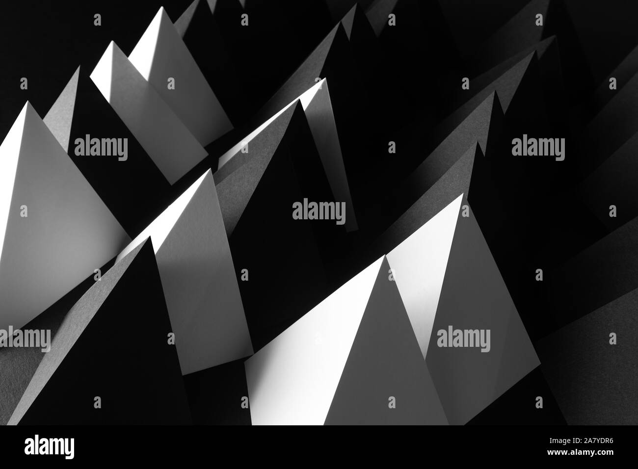 Back and white sharp elements, abstract background Stock Photo - Alamy