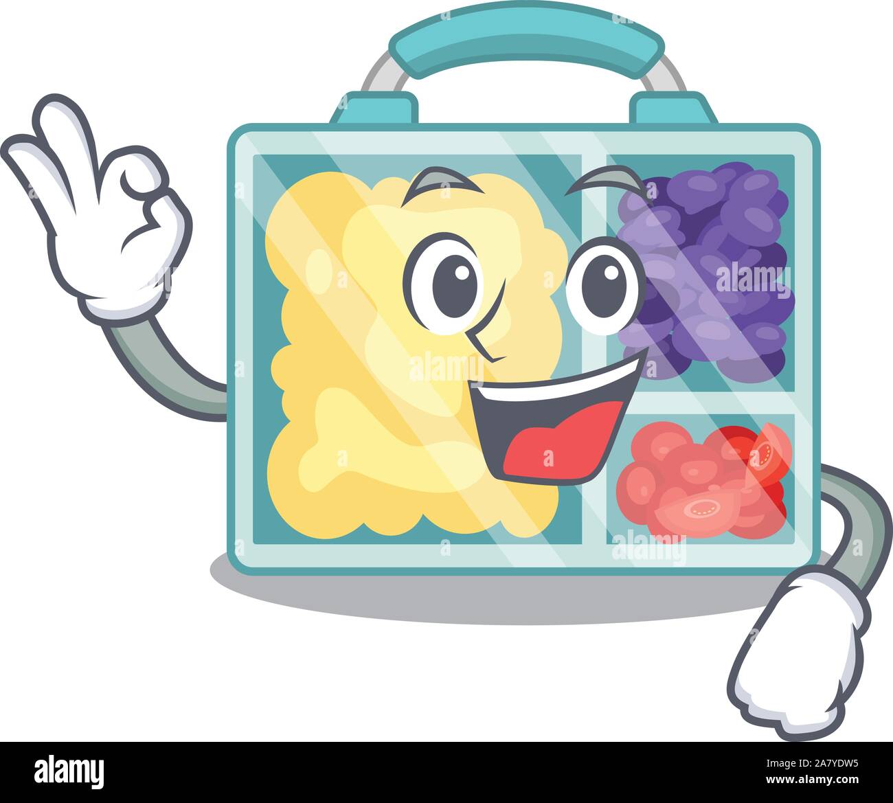 lunch box isolated with okay the mascot Stock Vector Image & Art - Alamy
