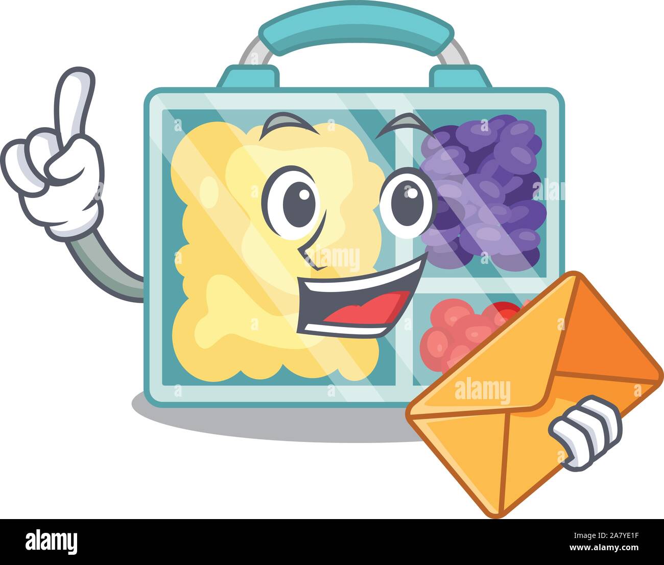 lunch box isolated with the bring envelope mascot Stock Vector Image ...