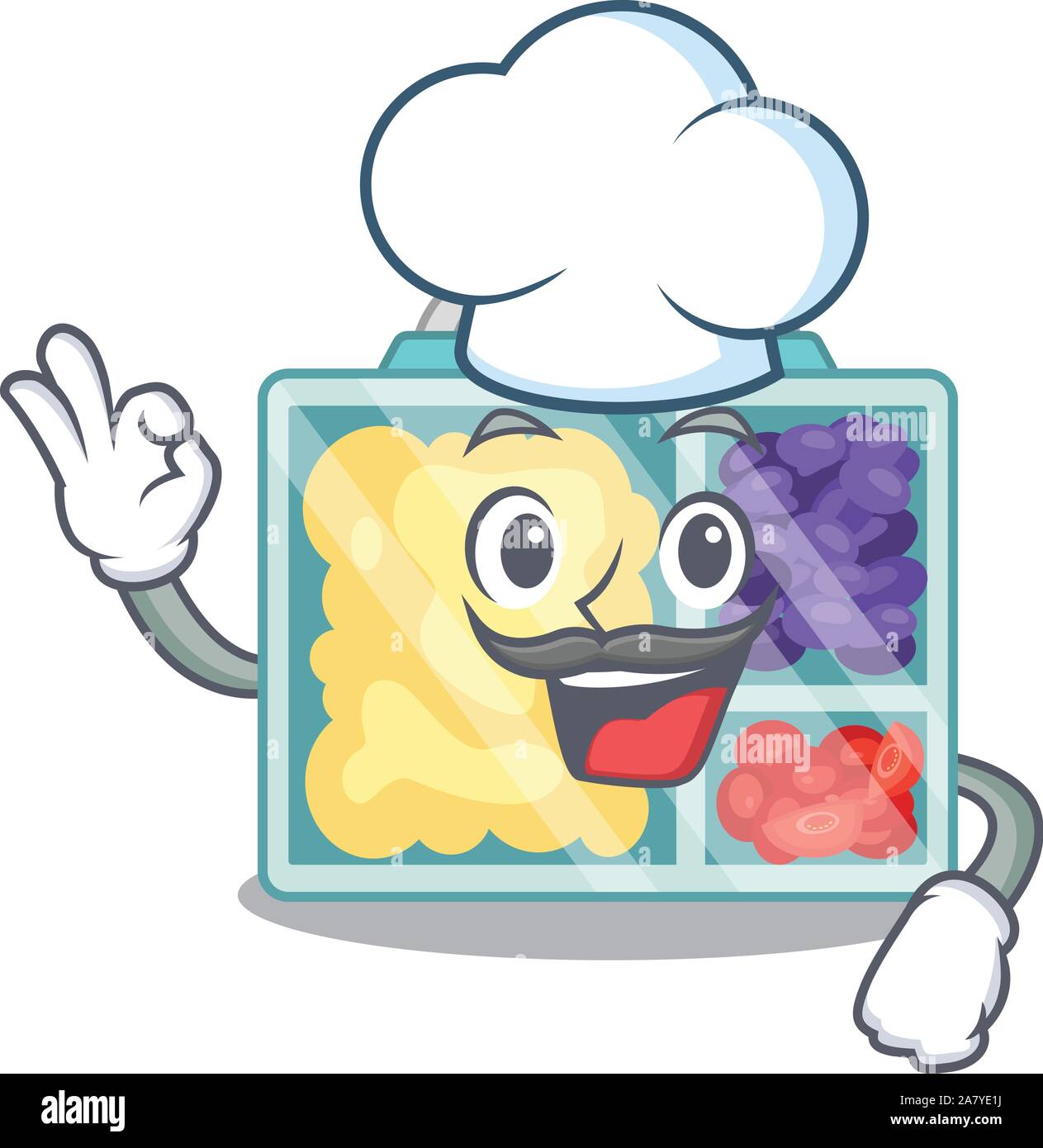 lunch box isolated with chef the mascot Stock Vector Image & Art - Alamy