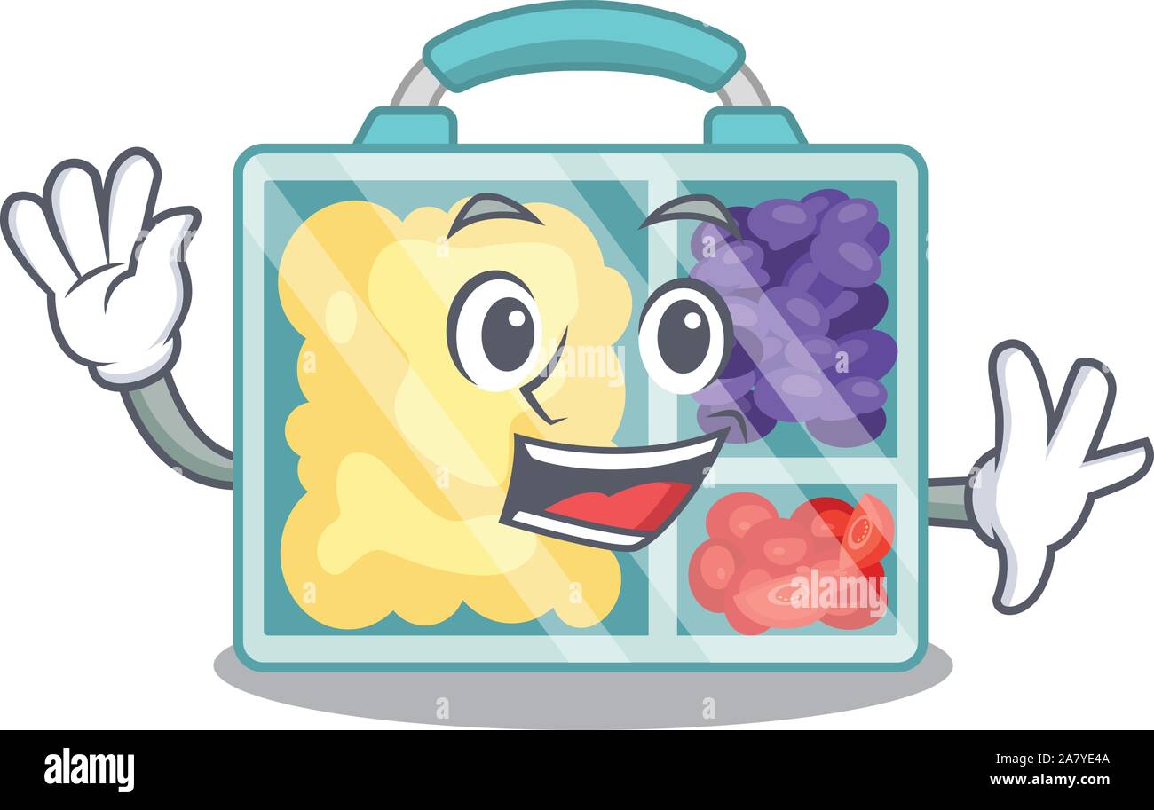 waving lunch box isolated with the mascot Stock Vector Image & Art - Alamy