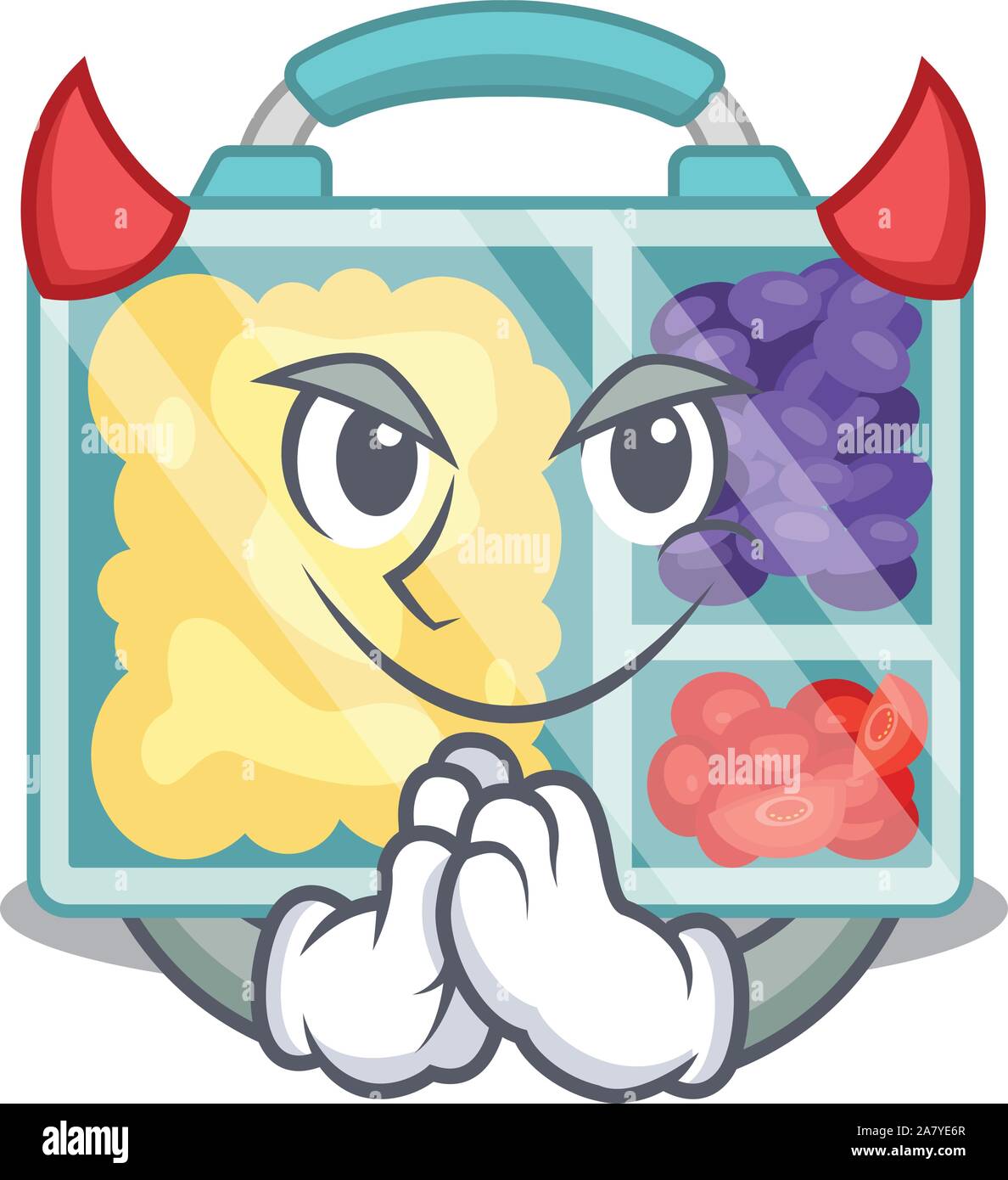 devil smiling lunch box character shape isolated Stock Vector Image ...