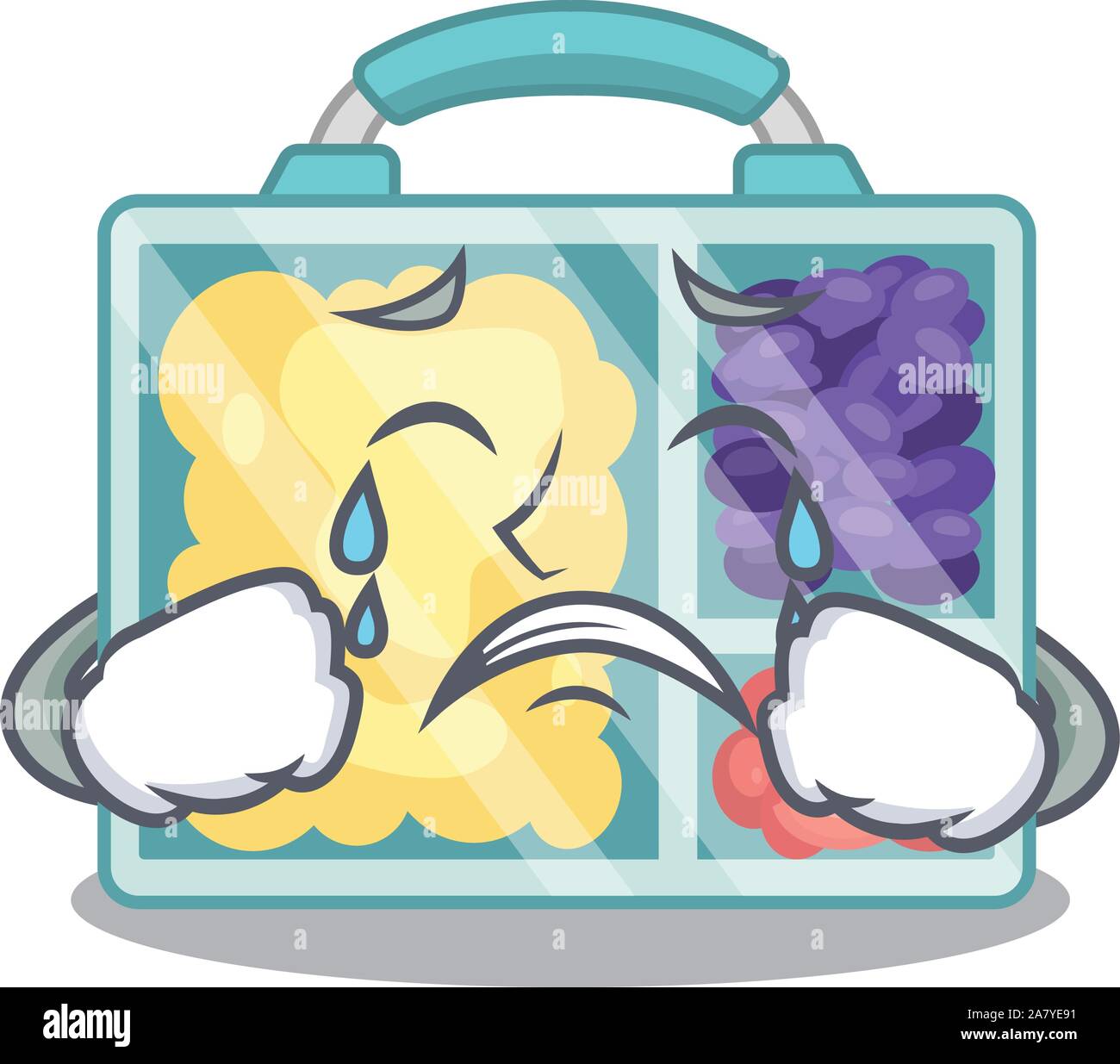 smiling lunch box character shape isolated crying Stock Vector Image ...