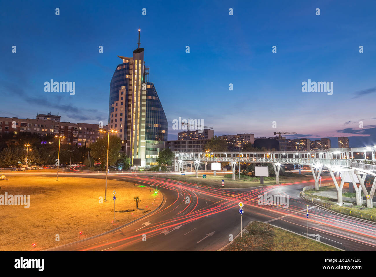 Burgas skyline at night hi-res stock photography and images - Alamy